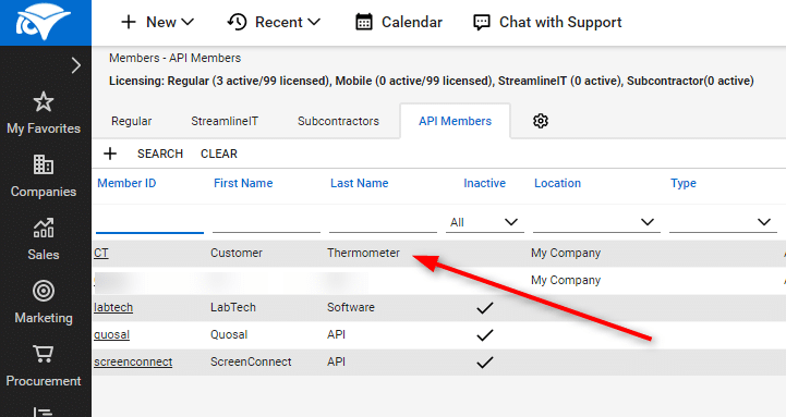 Create a new ConnectWise API member